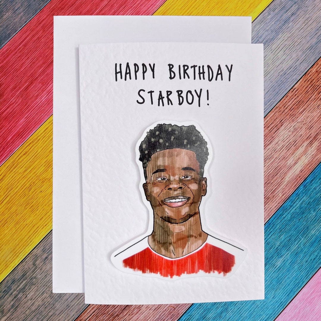 Bukayo Saka | Handcrafted Birthday Card - Etsy