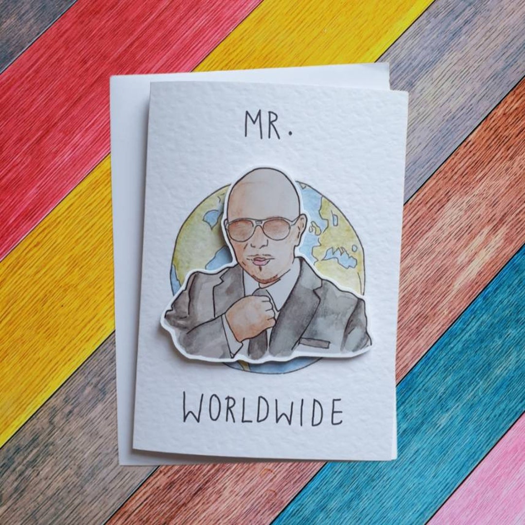 Pitbull - Mr. Worldwide Handcrafted Greeting Card - Etsy