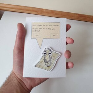 Clippy | Handcrafted Birthday Card - Etsy