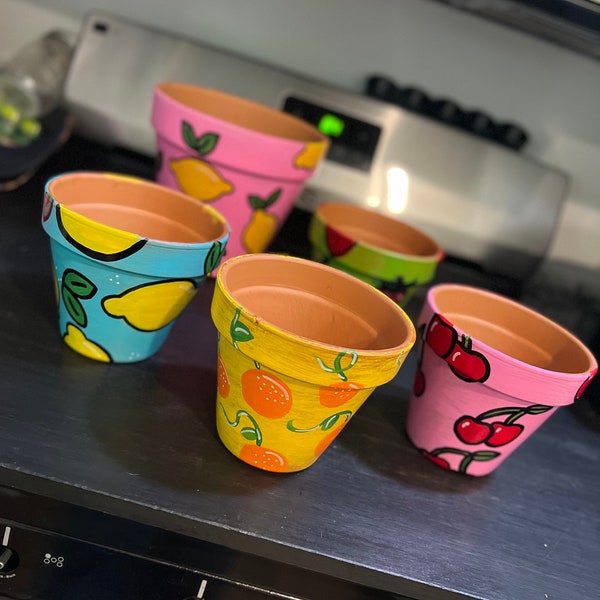 Small Painted Pots - Etsy