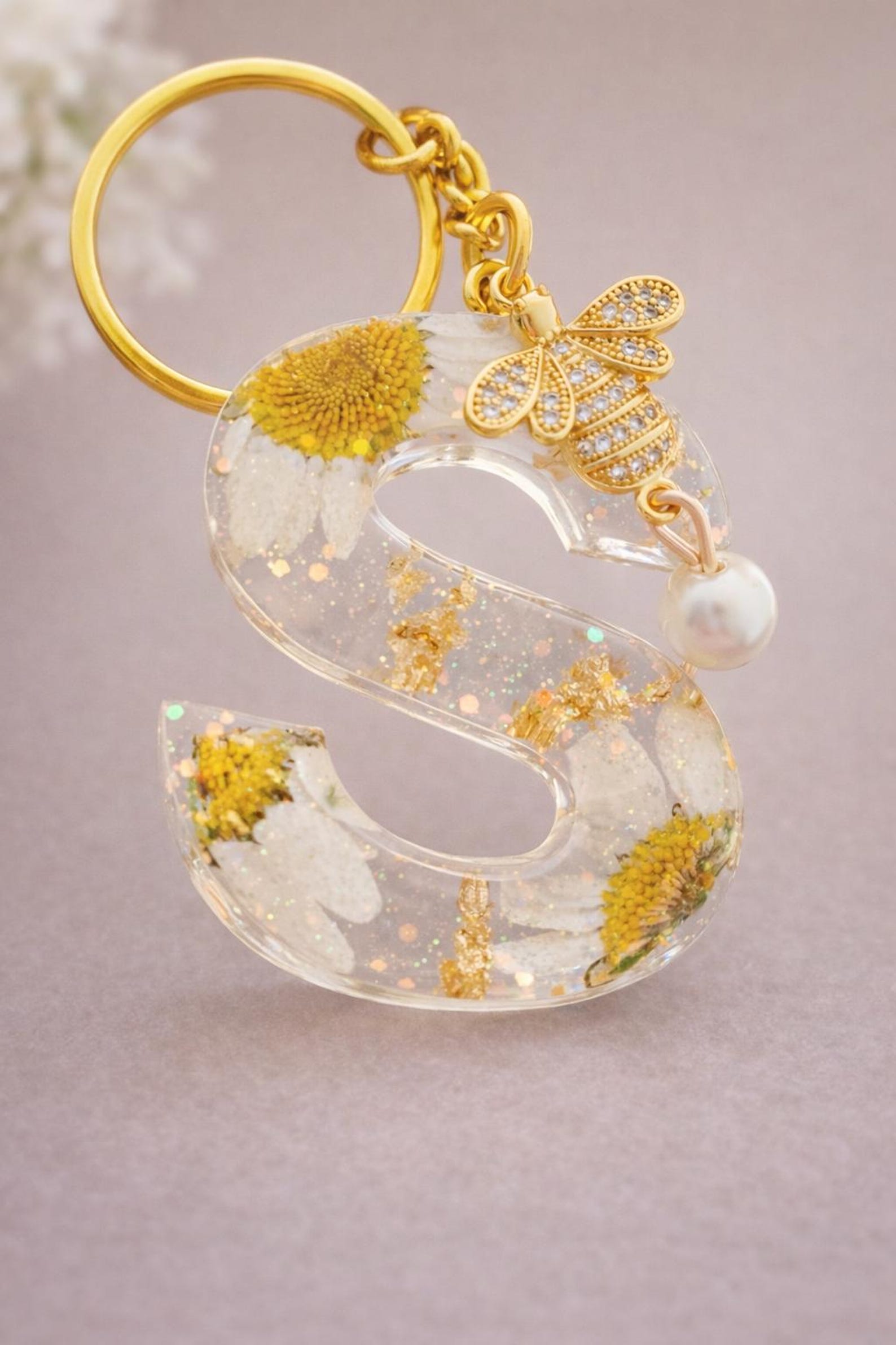 Real Flower Resin Keychain - Etsy