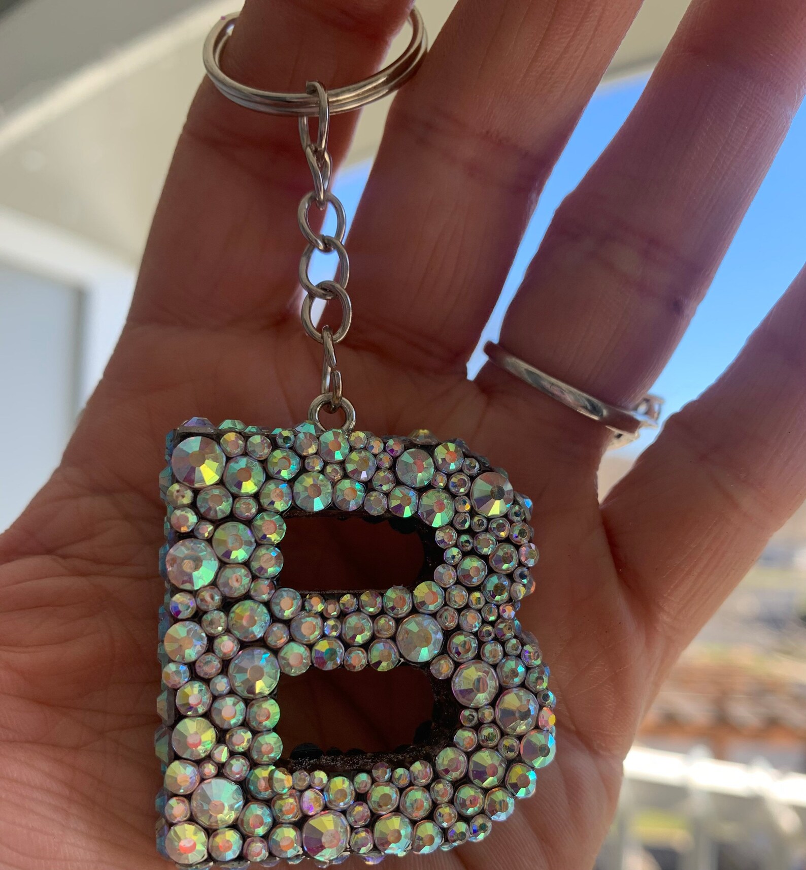 Bling Letter Keychain - Etsy