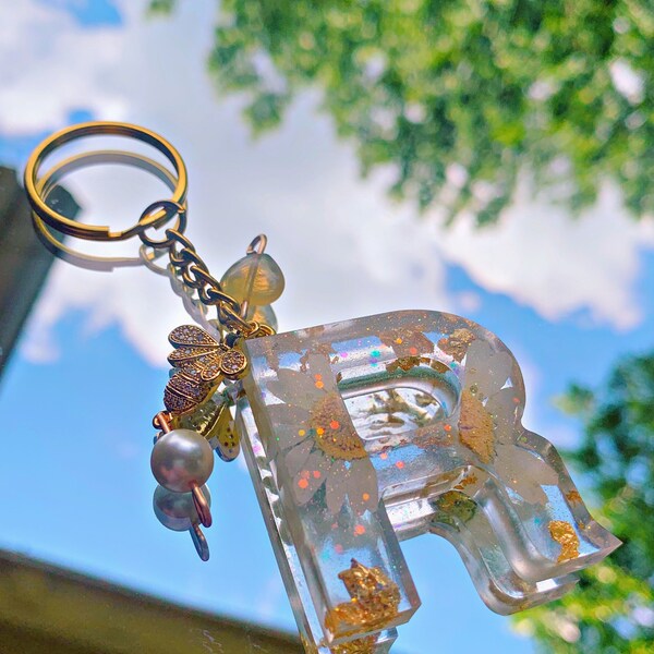 Resin Flower Keychain - Etsy