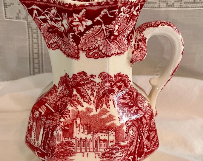 Mason's Ironstone Pitcher ~ Vista, England ~ Red/light Red & Cream ...
