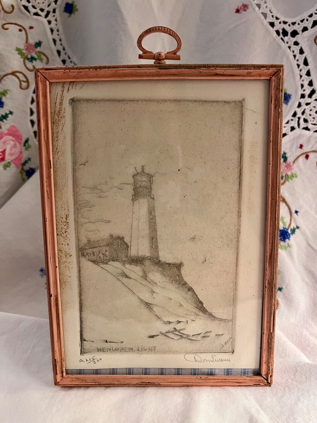 Etching by Don Swann 215/300 Henlopen Light, Delaware Pencil Signed - Etsy