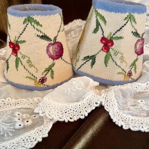 Set of 2 Needlepoint Candelabra Lamp Shades Sconce Shades - Etsy