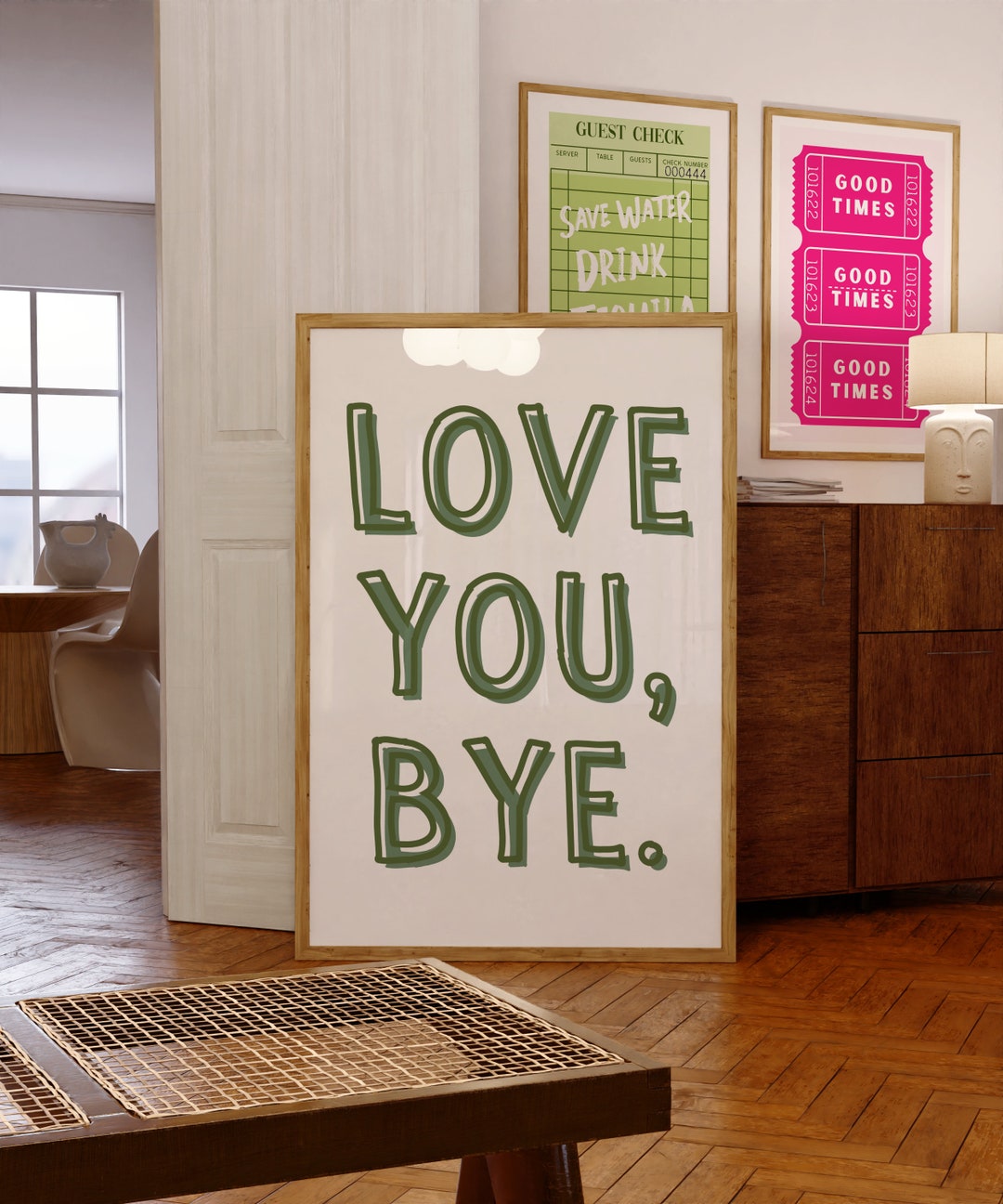 Love You Bye, Sage Green Housewarming Gift, Goodbye Sign, New Home Gift ...