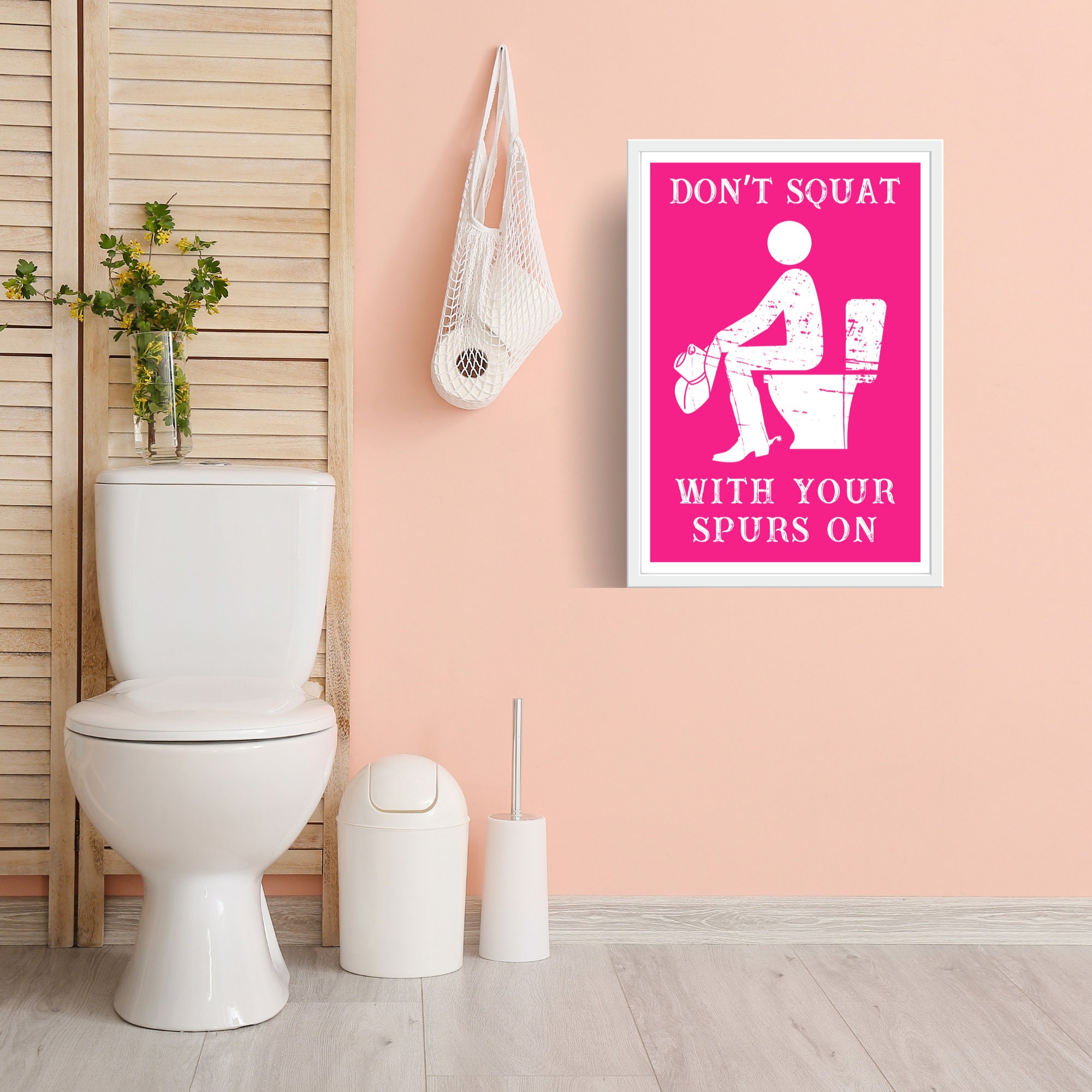 Cowboy Cowgirl Bathroom Sign, Wall Art, Western Themed Bathroom Decor ...