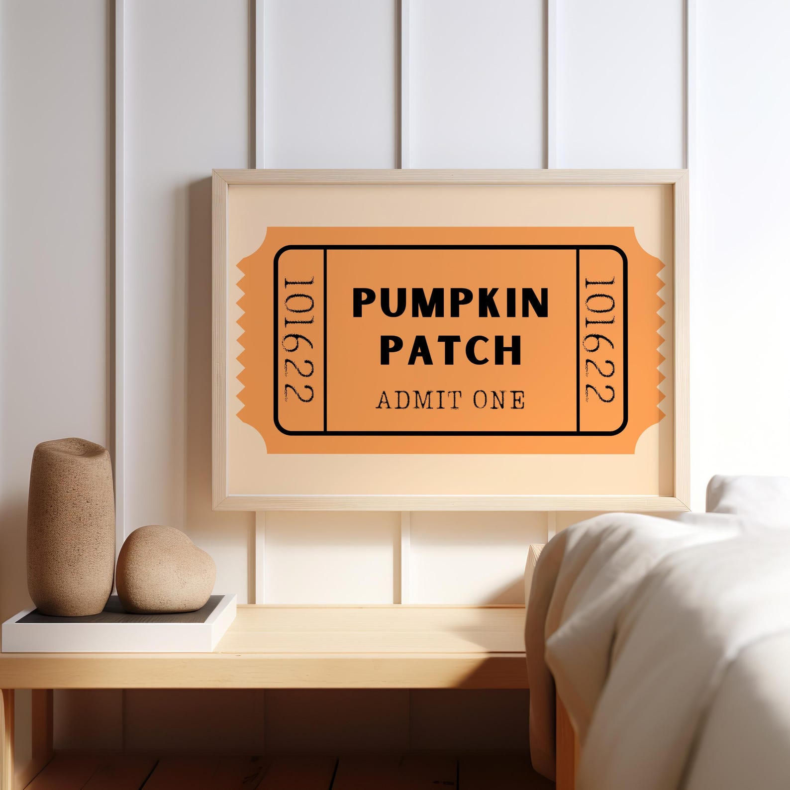 Pumpkin Patch Ticket Stub Wall Print, Halloween Ticket Print, Retro ...