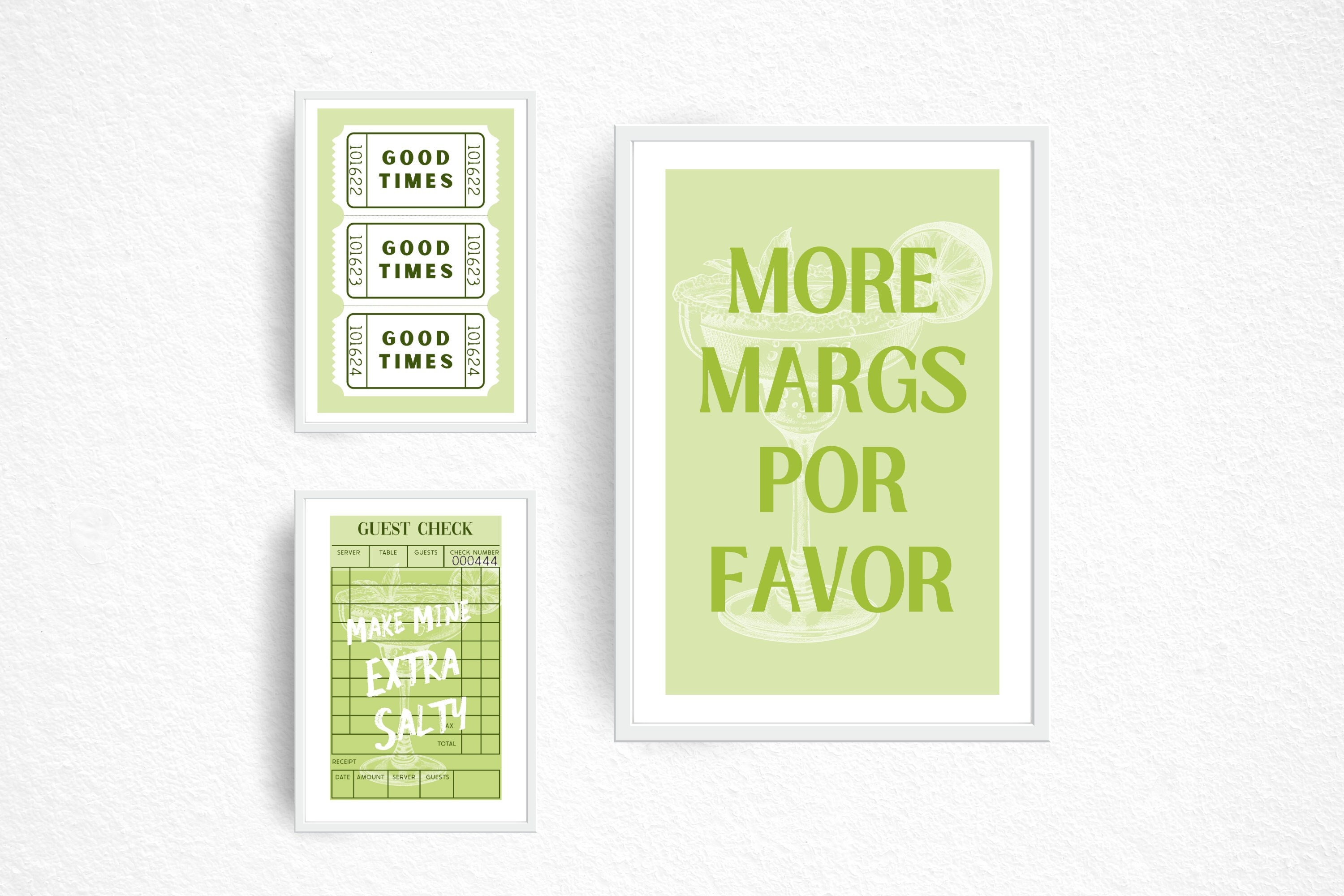 Margarita Guest Check, Good Times Ticket Stub Wall Print, Master ...