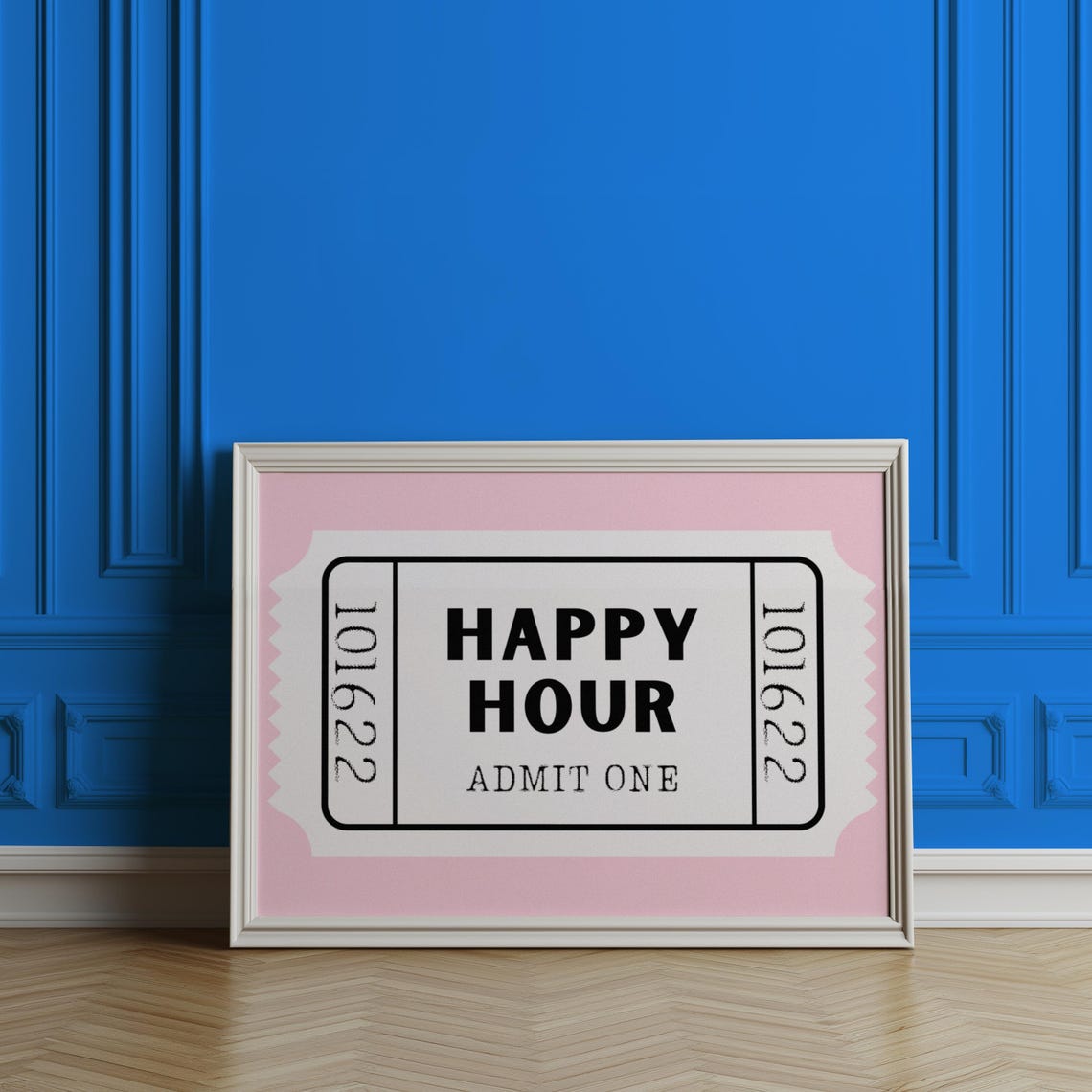 Happy Hour Ticket Print, Ticket Stub Wall Art, Happy Hour Club Poster ...