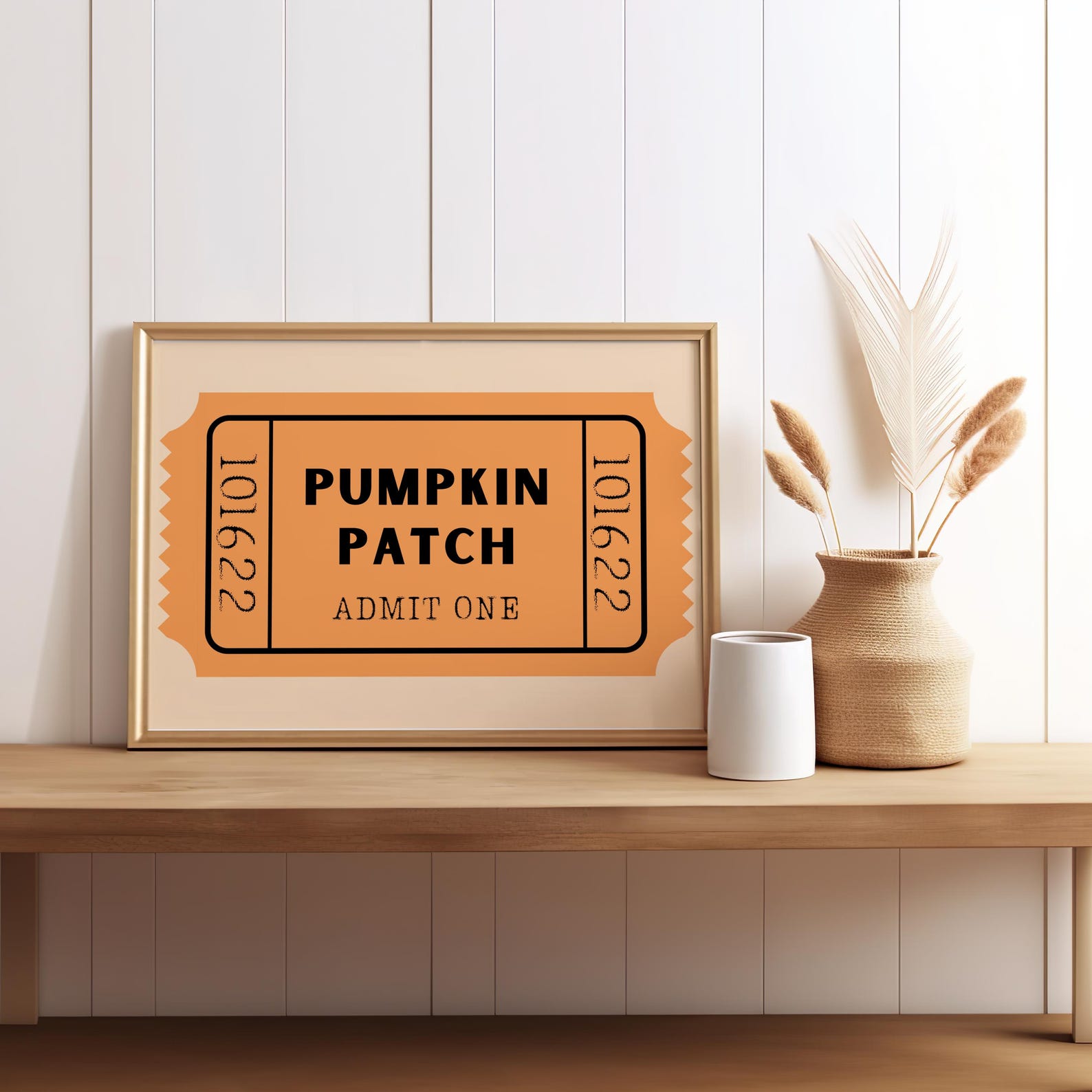 Pumpkin Patch Ticket Stub Wall Print, Halloween Ticket Print, Retro ...