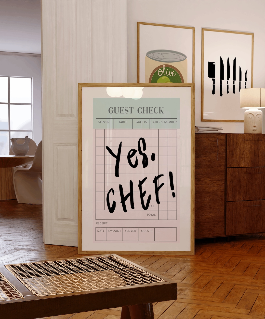 The Bear Print | Yes Chef Print | Yes Chef Poster | Trendy Guest Check ...