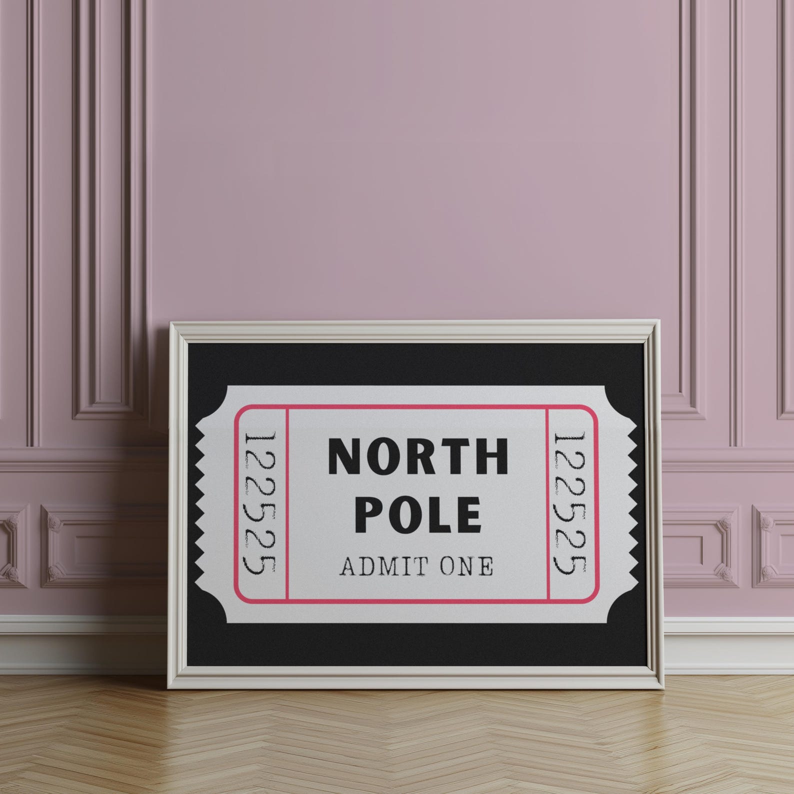 Christmas Ticket Stub Print, North Pole Ticket Stub Wall Print , North ...