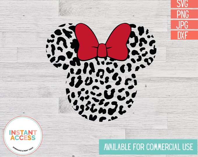 Minnie Mouse Leopard SVG, Instant Download Walt Disney World SVG File ...