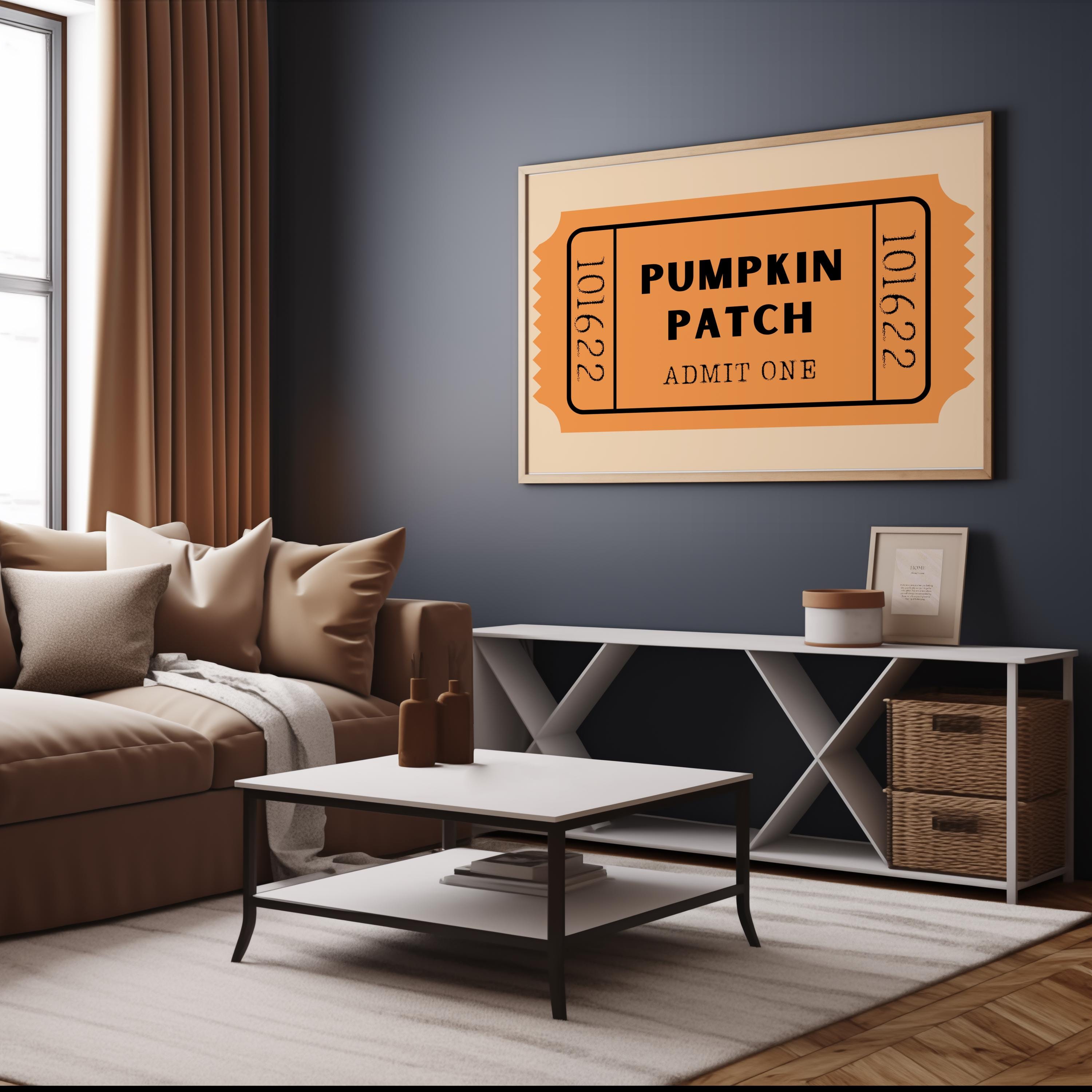 Pumpkin Patch Ticket Stub Wall Print, Halloween Ticket Print, Retro ...