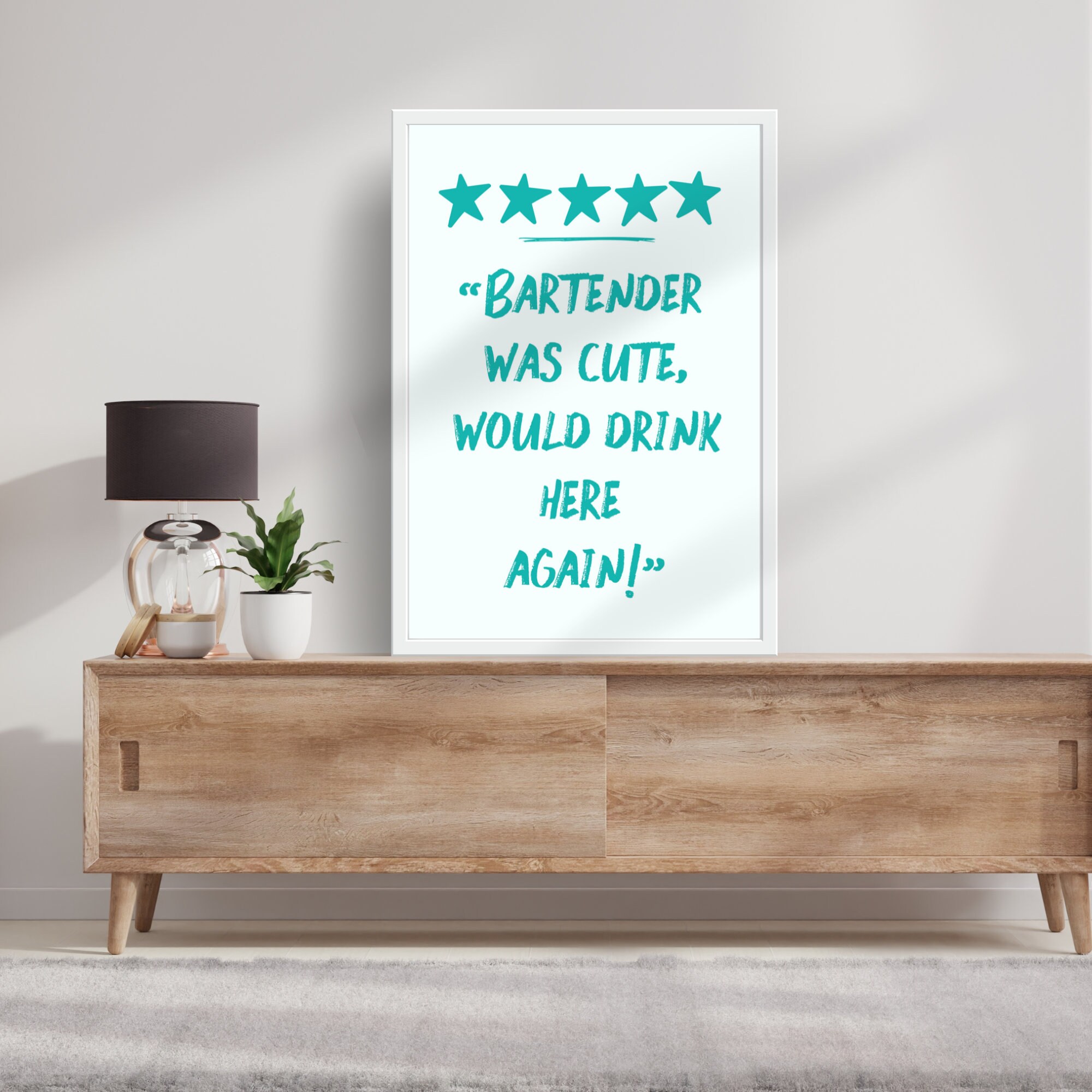 Aesthetic Bar Art Bartender Was Cute Wall Art Coastal Bar - Etsy