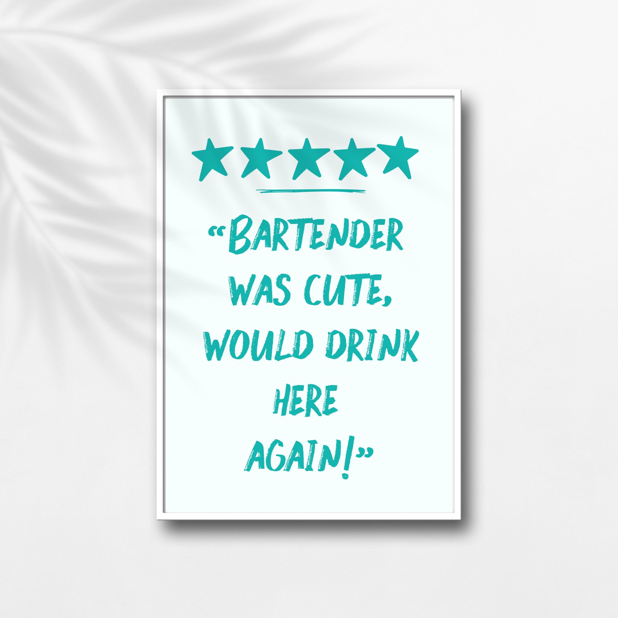 Aesthetic Bar Art Bartender Was Cute Wall Art Coastal Bar - Etsy