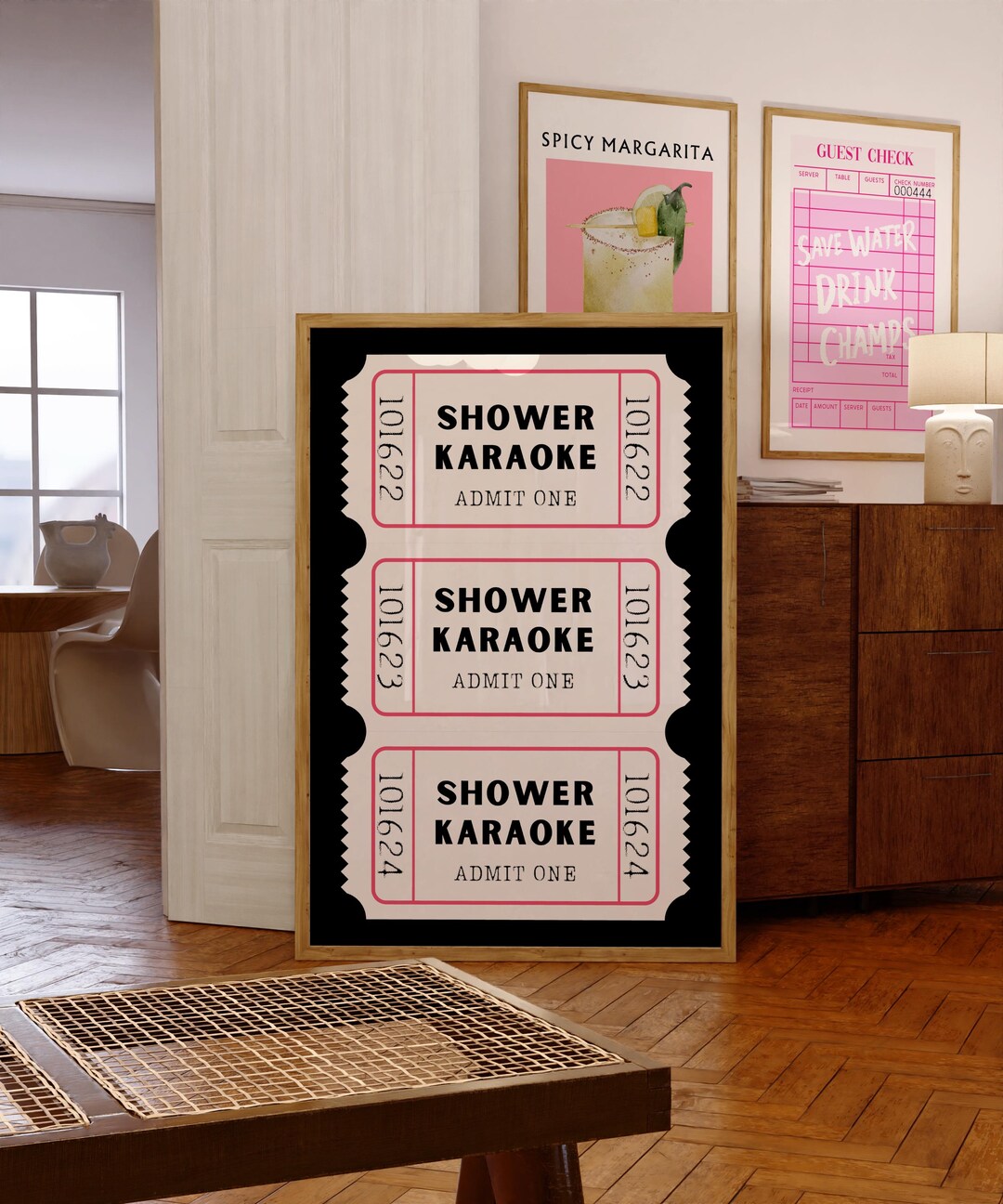 Shower Karaoke Ticket Print Bathroom, Shower Karaoke, Bathroom Wall Art ...