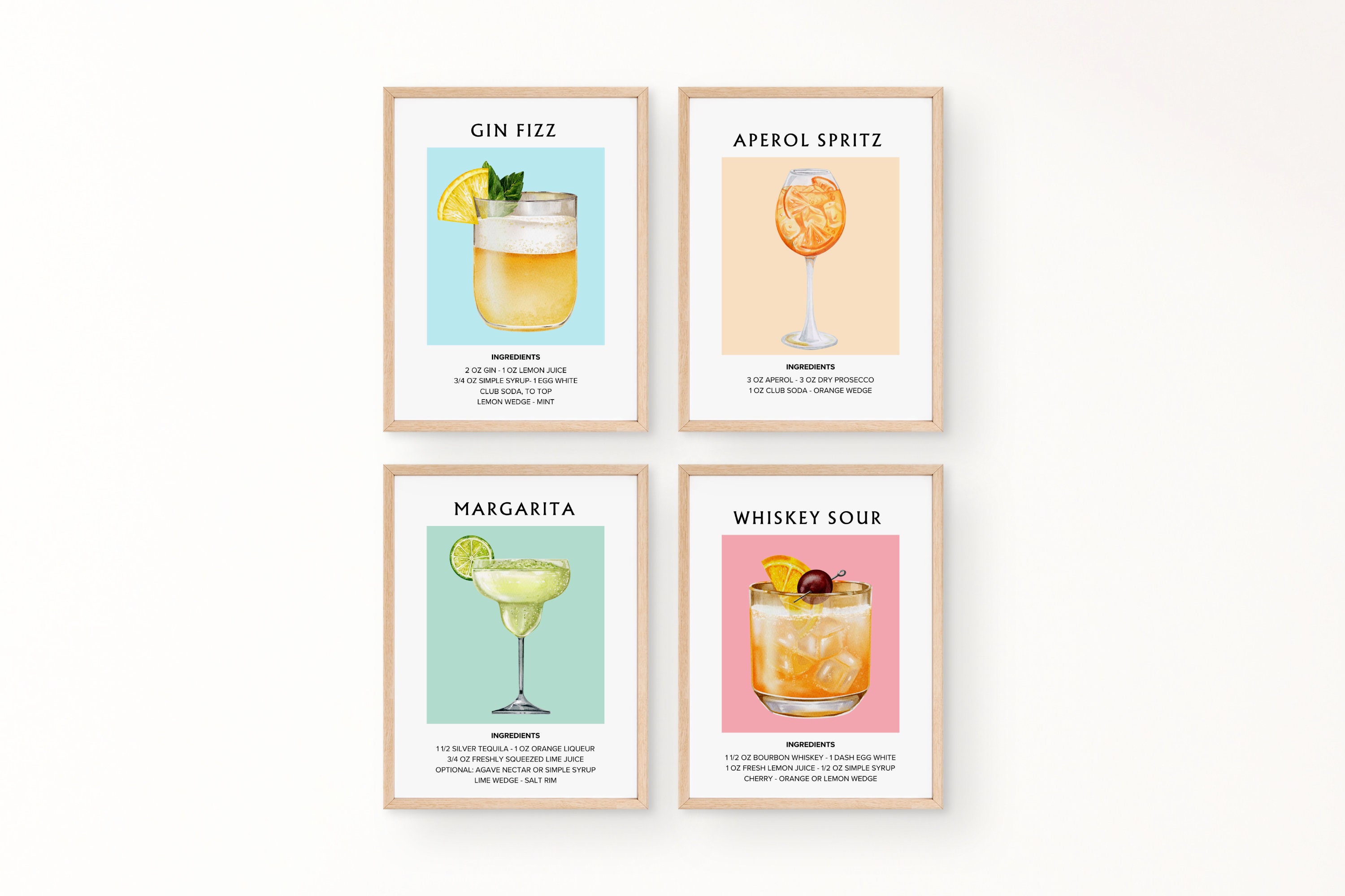 Aperol Spritz Watercolor Digital Download Gin Fizz Cocktail Print ...