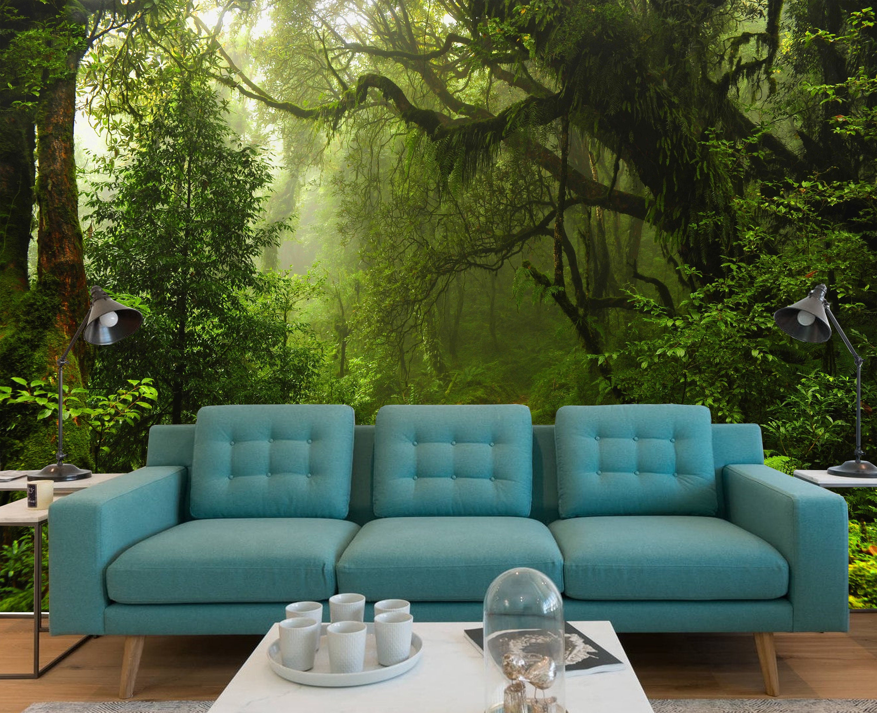 Trees Wallpaper Forest Wallpaper Forest Wall Mural Trees - Etsy