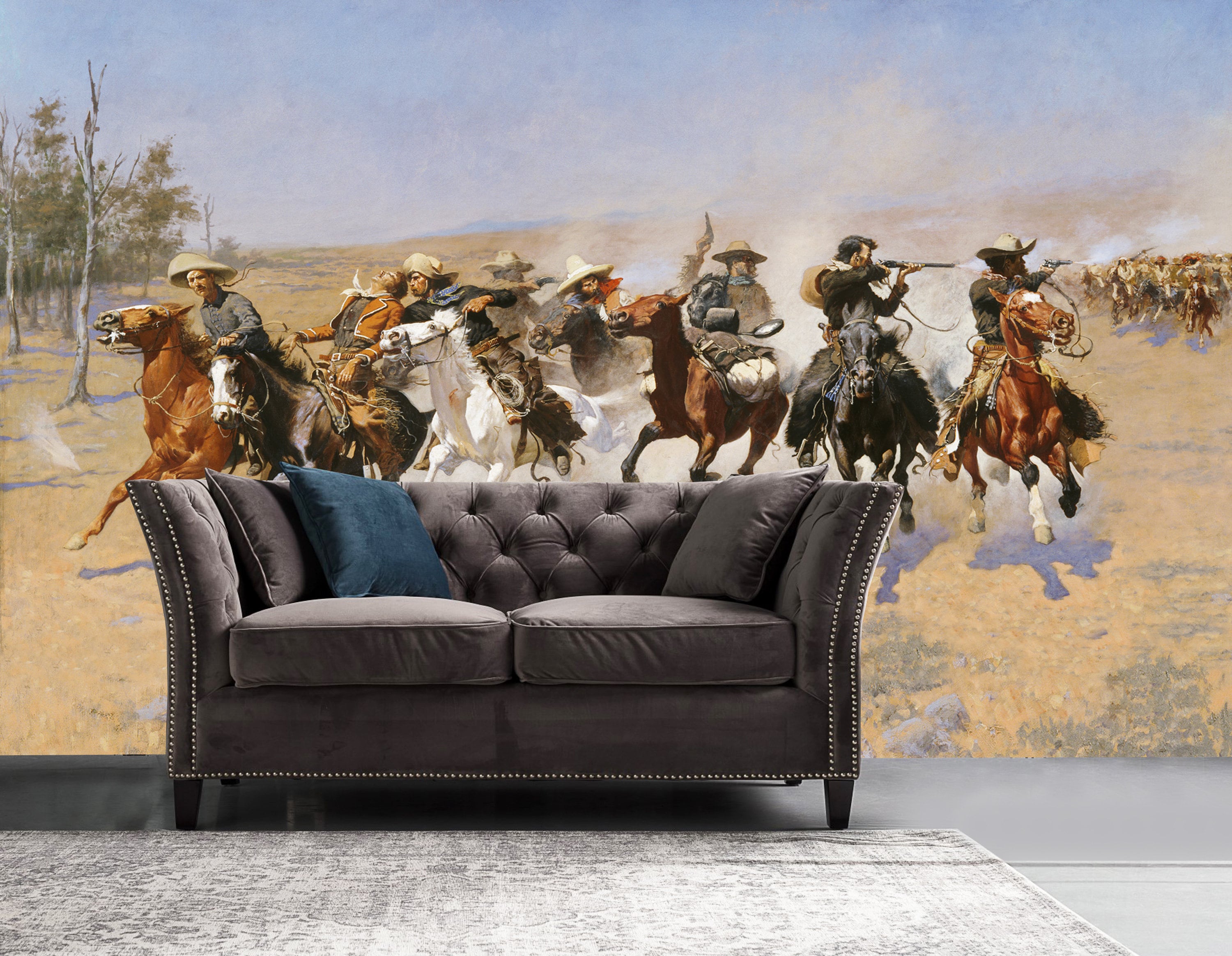 Western Wallpaper, Cowboys on Horseback Wallpaper, Cowboys Wall Mural ...
