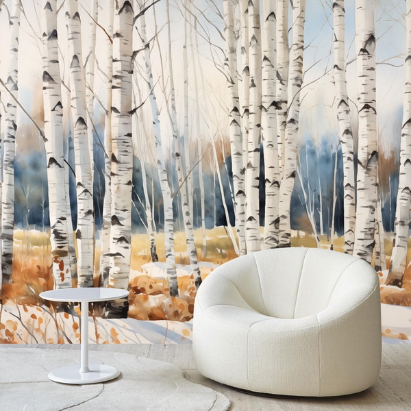 Birch Tree Wall Mural - Etsy