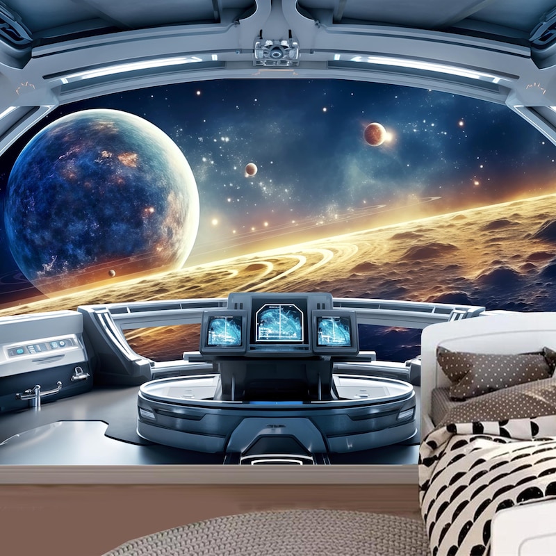 Spaceship Wallpaper - Etsy