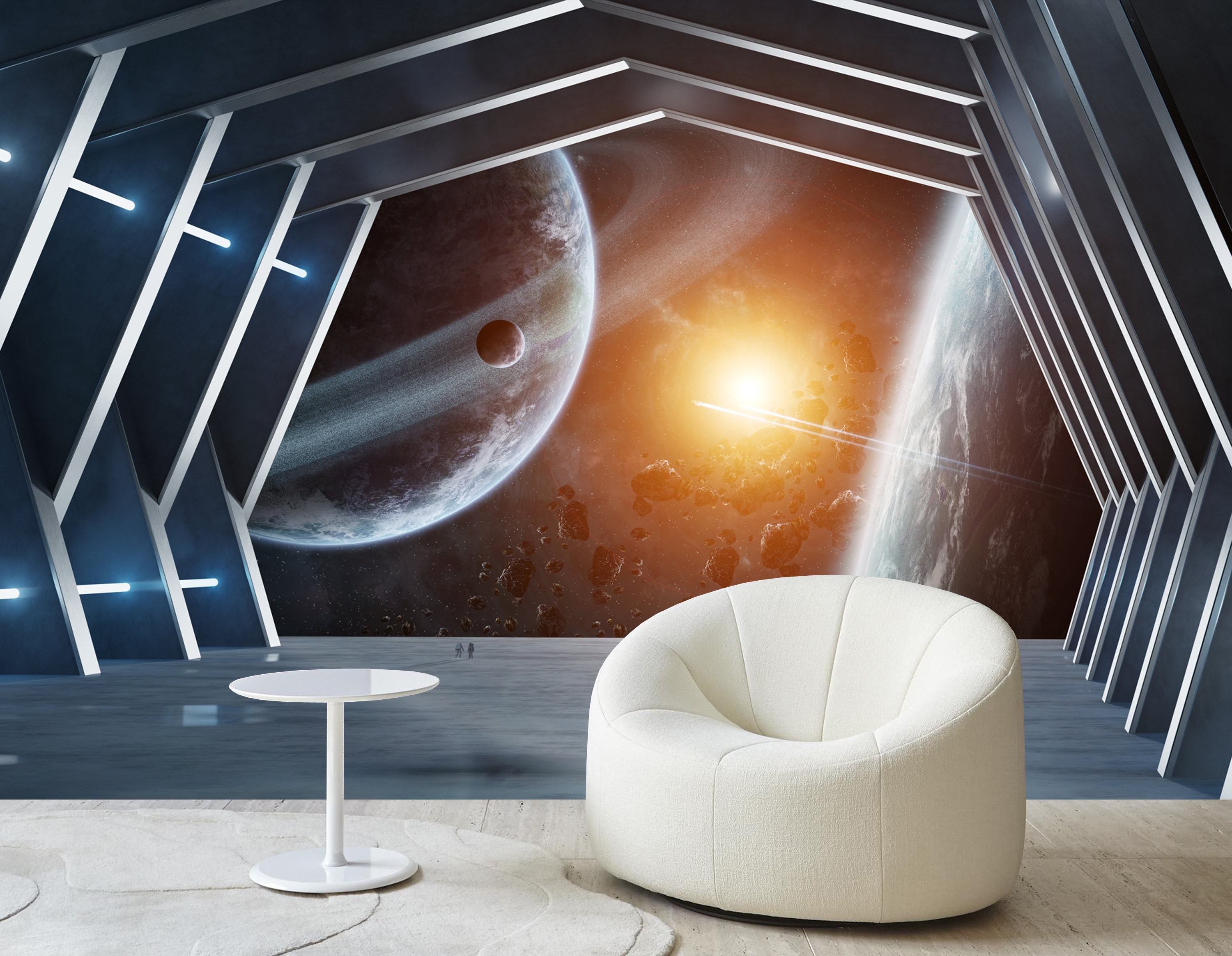 Space Wallpaper, Spaceship Wall Mural, Space Decor, Fantastic Space ...