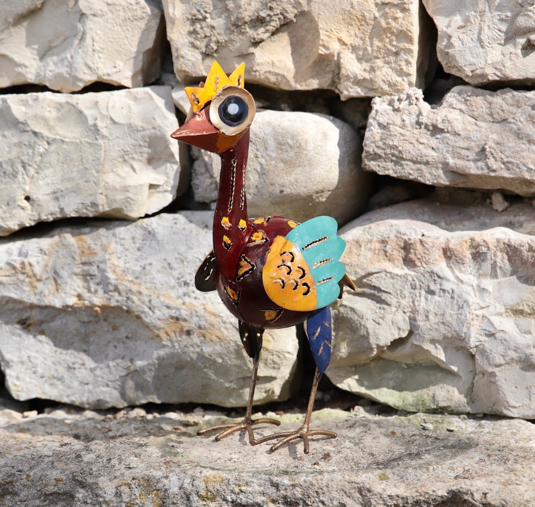Colored Metal Ostrich 34x17x17cm/metal Bird Sculpture/emu/indoor ...