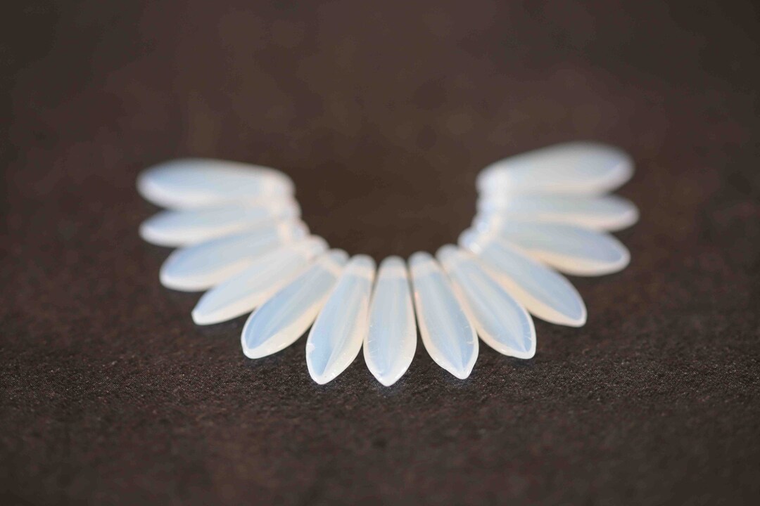 Translucent Milky White Czech Glass Dagger Beads 16x5x3mm-5pcs - Etsy