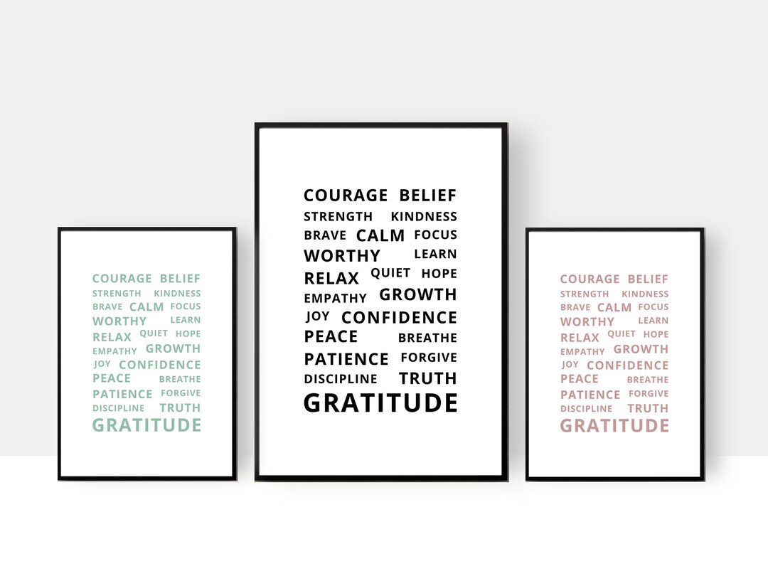 Positive Words Print, Positivity Print, Motivational Words, Word Art ...