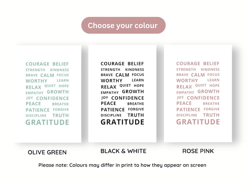 Positive Words Print, Positivity Print, Motivational Words, Word Art ...