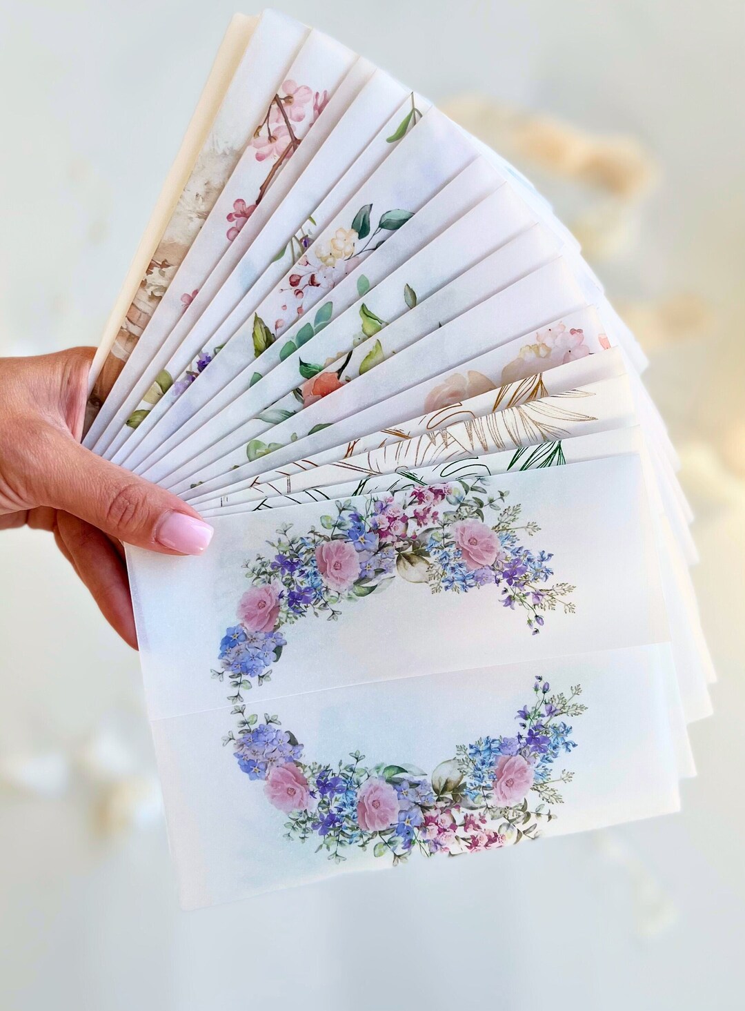 Set of 5 Samples of Vellum Jackets With FREE Delivery , Floral Vellum ...