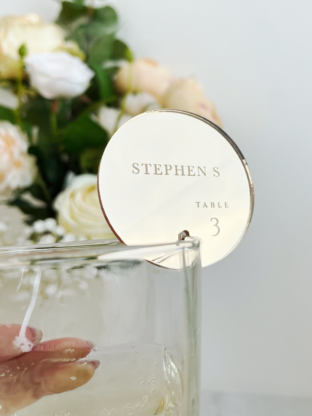 Personalized Drink Charm, Mirrored Acrylic Drink Tag, Custom Drink Tag ...