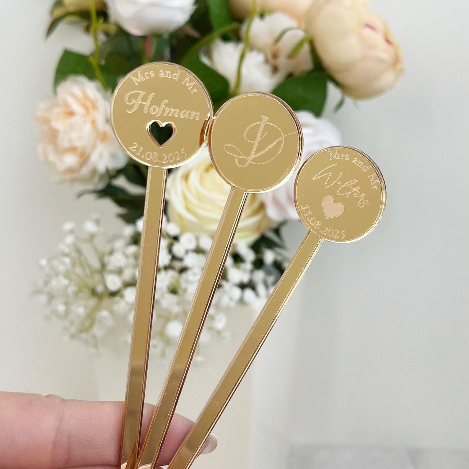 Personalized Drink Stir Stick, Swizzle Stick, Gold Party Bar Decor ...