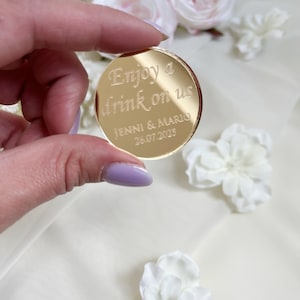 Personalised Drinks Token, Luxury Wedding Favours, Free Drink Tokens ...
