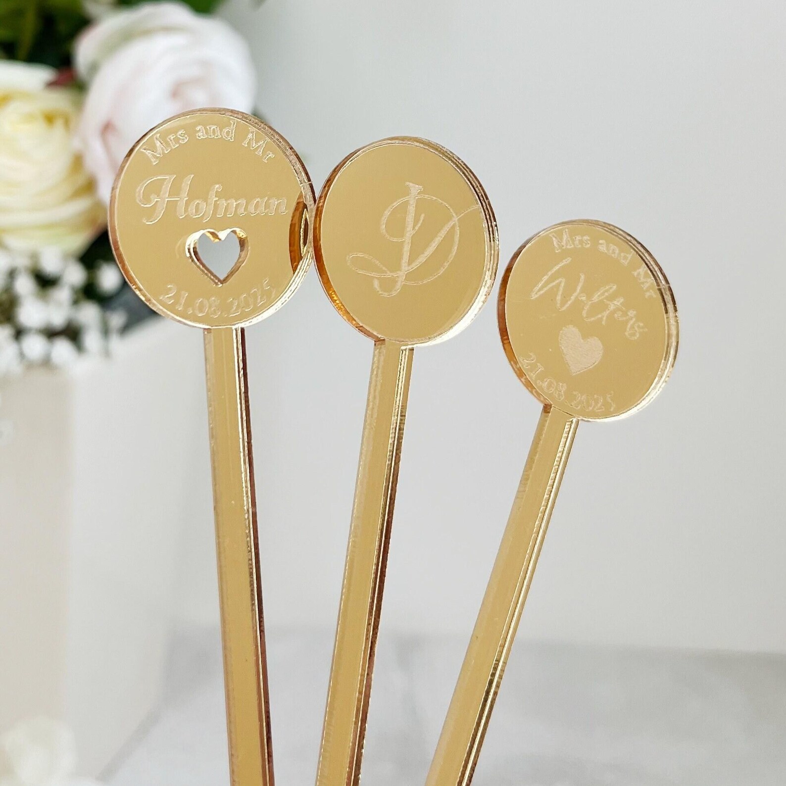 Personalized Drink Stir Stick, Swizzle Stick, Gold Party Bar Decor ...