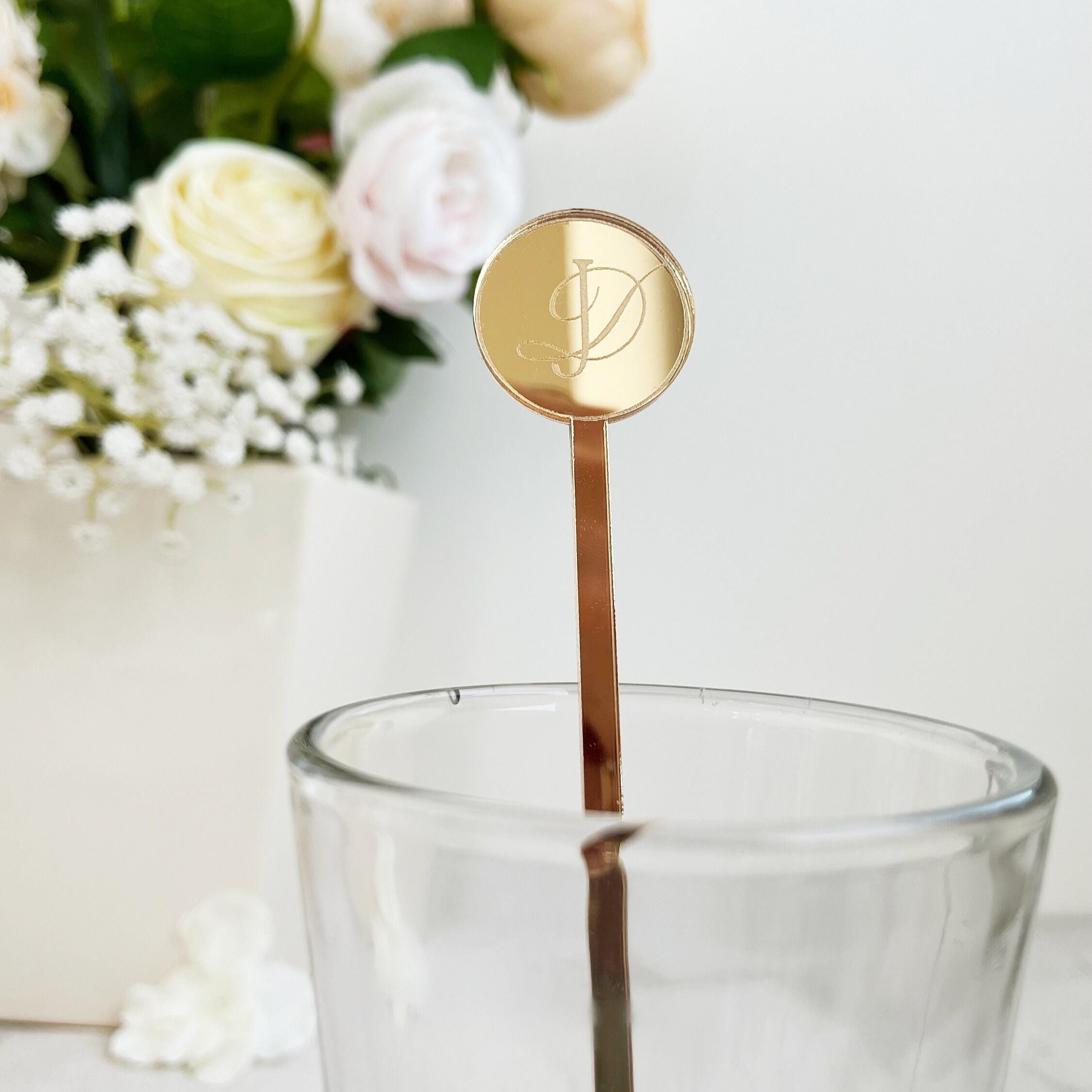 Personalized Drink Stir Stick, Swizzle Stick, Gold Party Bar Decor ...
