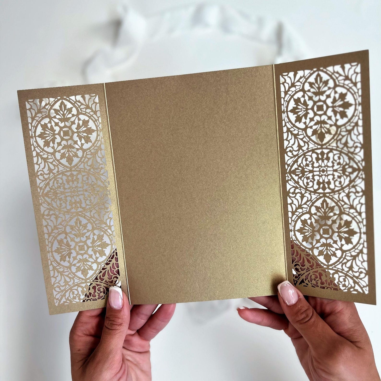 Arabic Gold Gatefold Wedding Laser Cut Covers for 5x7 Wedding ...