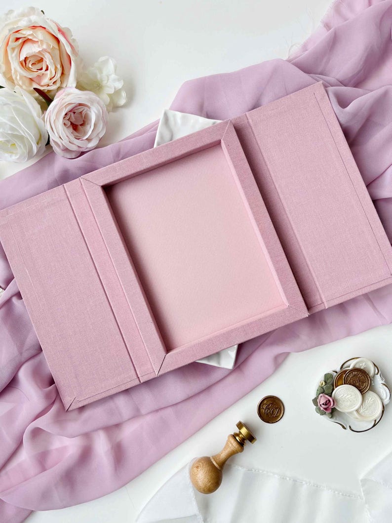 Gatefold Linen Box for 5x7 Wedding Invitation With Magnetic Closure ...