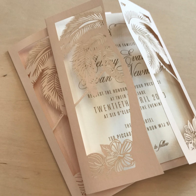 Tropical Palm Tree Invitation Covers Laser Cut Wedding Covers - Etsy