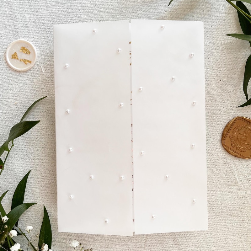 Pearl Vellum Invites - Etsy