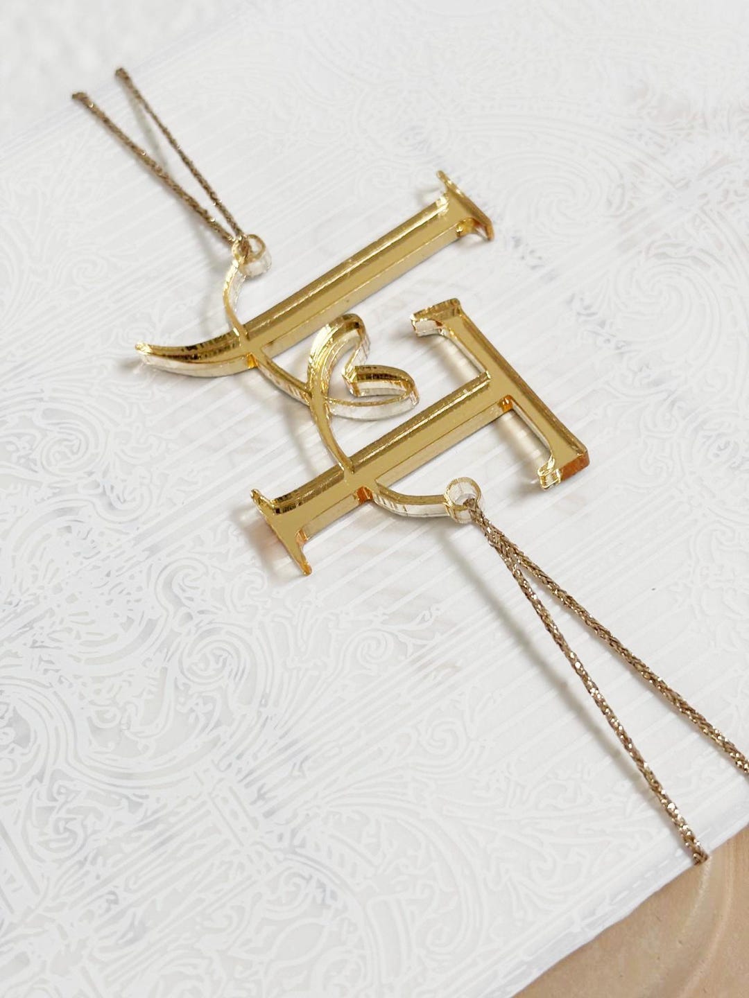 Luxury 3D Acrylic Monogram, Initials Plexi Tag, Gold Mirror Monogram ...