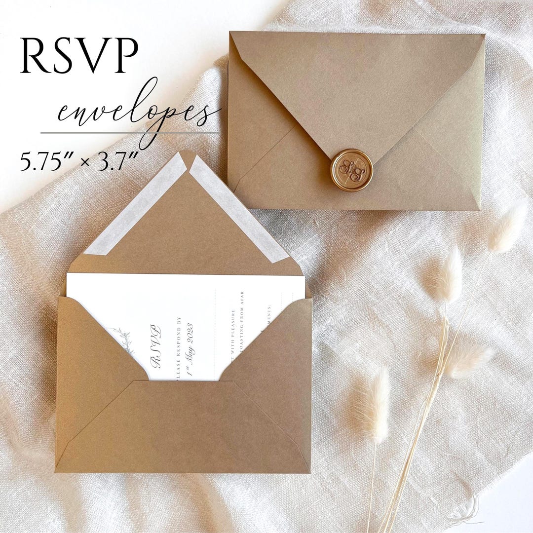 RSVP Envelopes 3.9" X 5.75" - Euro Flap for Standard RSVP Cards ...