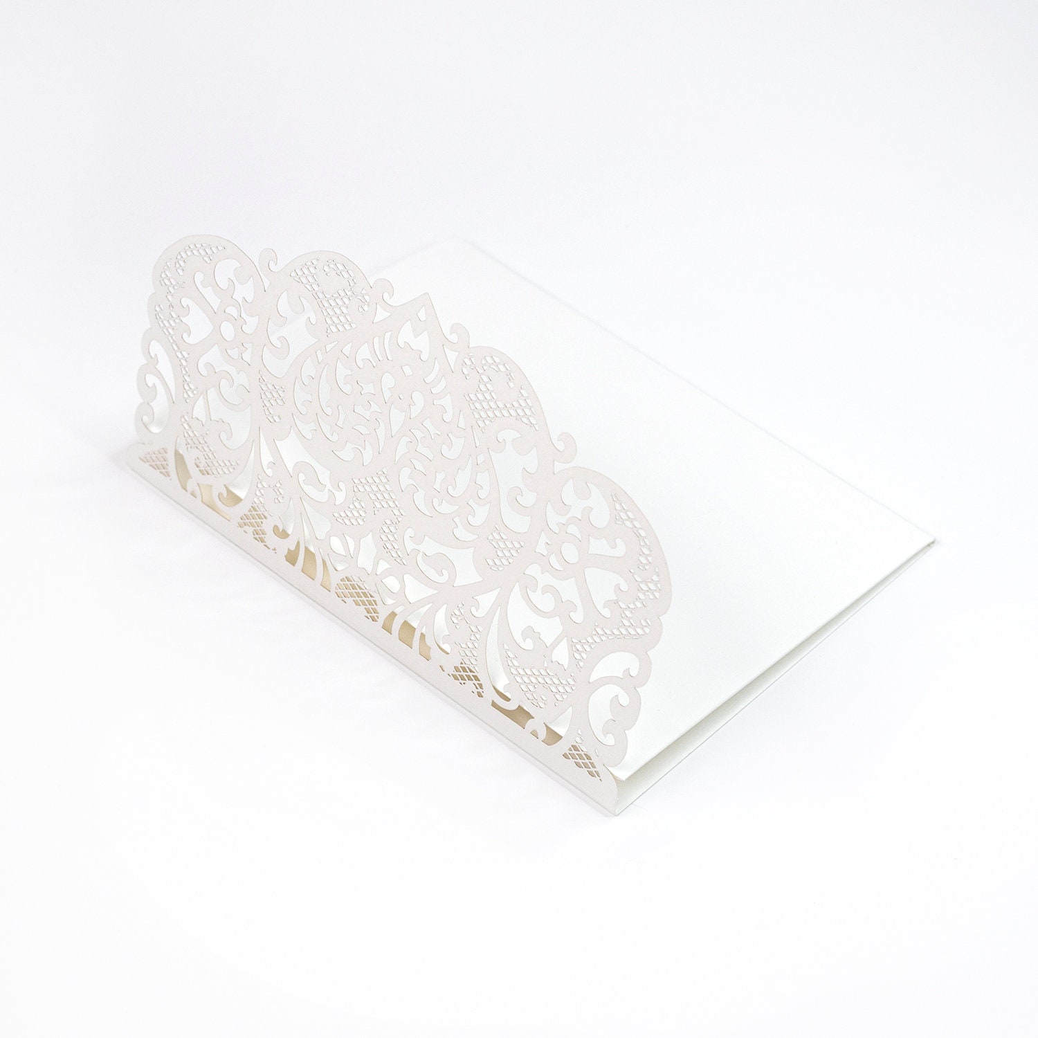 Ivory Laser Cut Lace Covers Only Fit to 4 Inserts (main, Day, RSVP ...