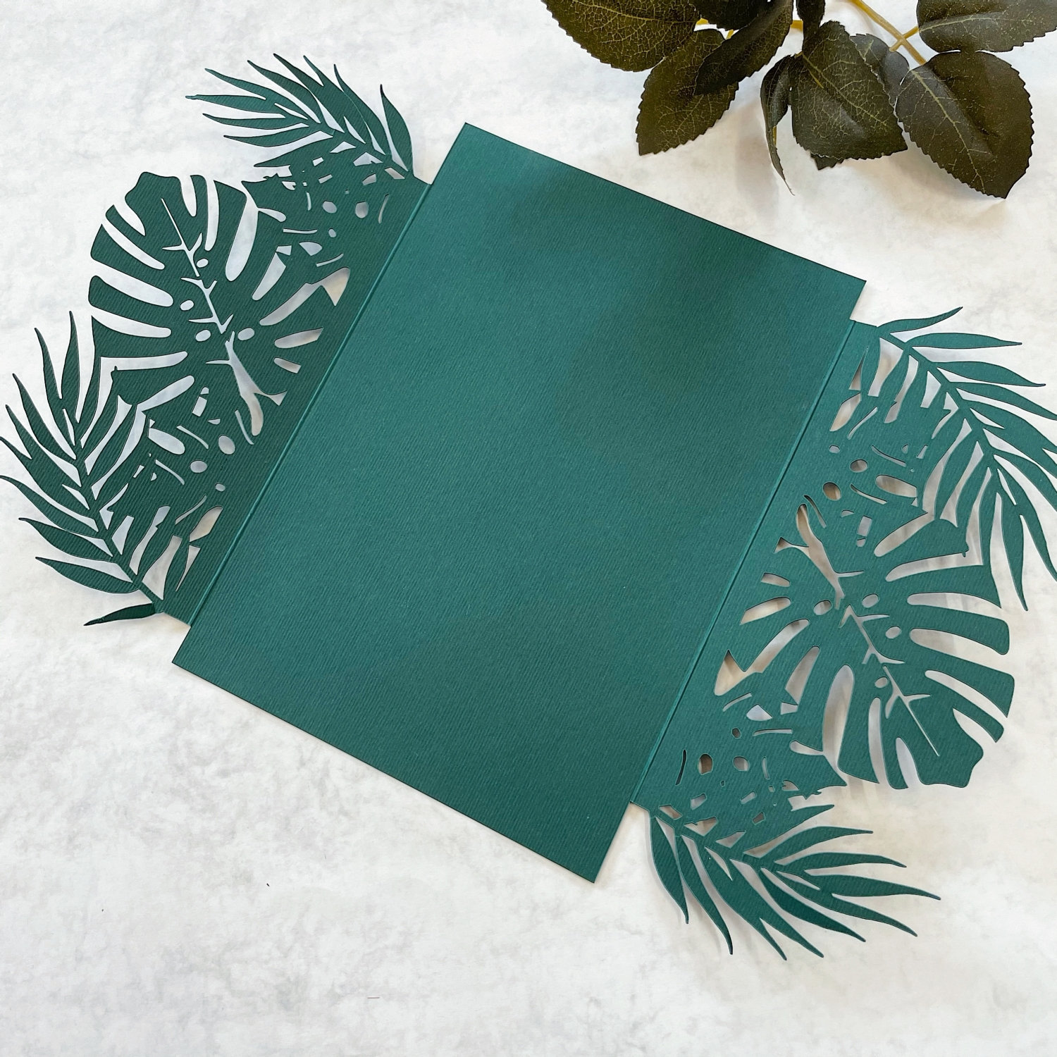 Tropical Monstera Leaf Invitation Covers Dark Green Laser Cut - Etsy