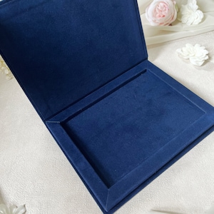 Velvet Wedding Invitation Box With Custom Logo/monogram, Royal Blue ...