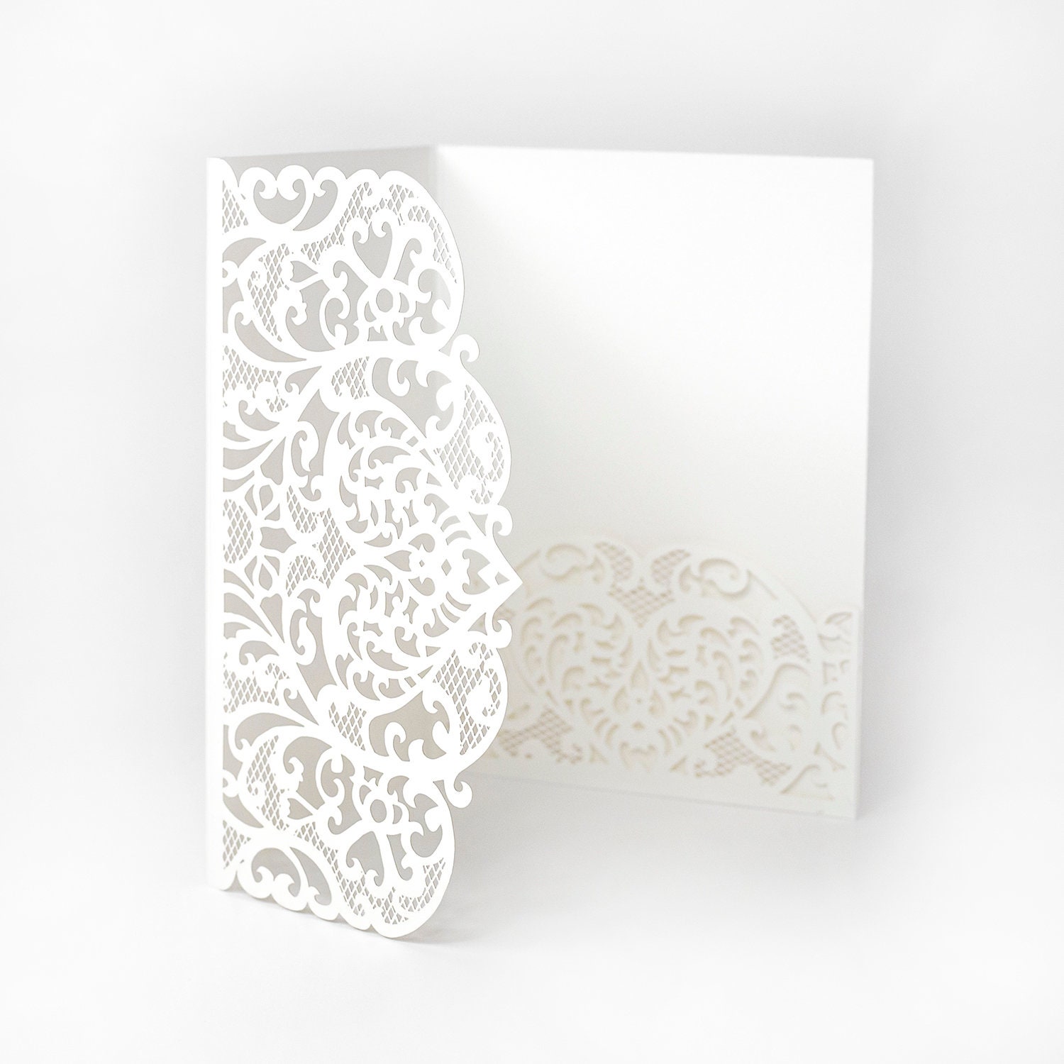 Ivory Laser Cut Lace Covers Only Fit to 4 Inserts (main, Day, RSVP ...