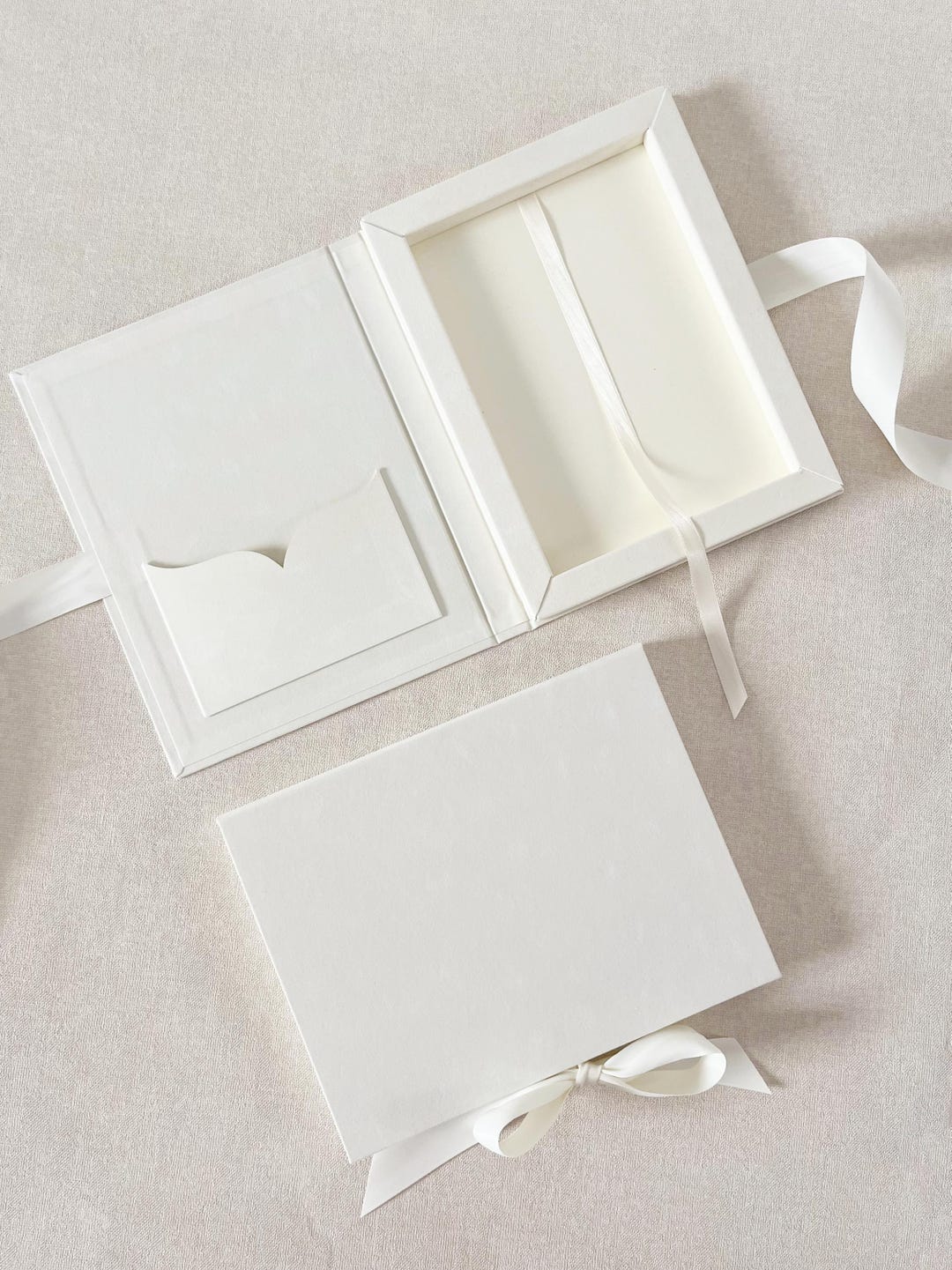 Velvet Box for 5x7" Party Invitations, Ivory Velvet Wedding Invitations ...